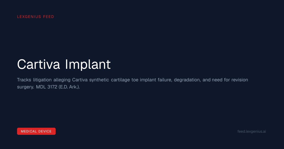 Cartiva Implant Lawsuit | LexGenius Feed